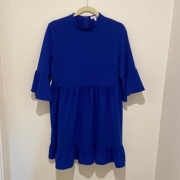 TCEC | Dresses | Royal Blue Ruffle Sleeve Dress Medium | Poshmark